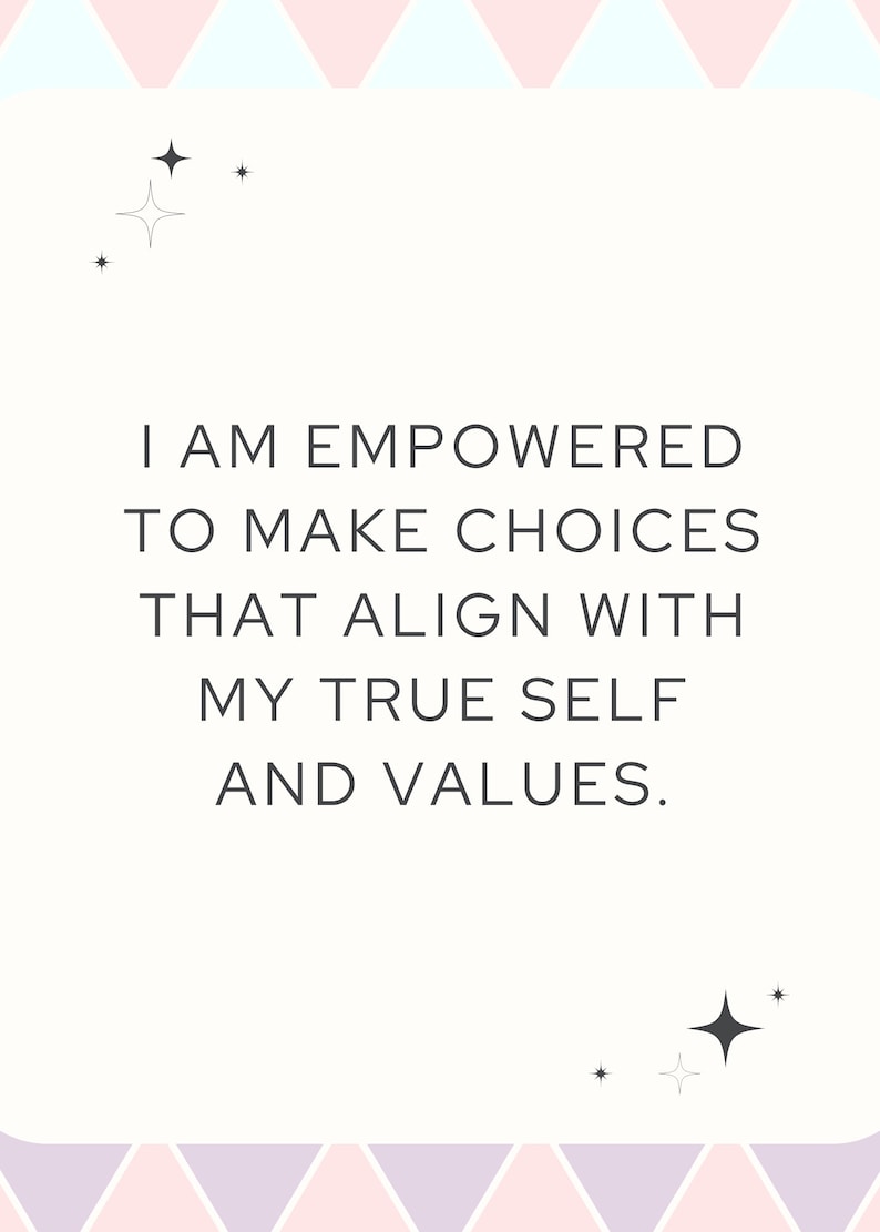 30 Editable Self Reflection Affirmation Cards, Printable Vision Board ...