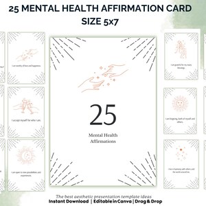 25 Affirmation Cards Printable & Editable , Affirmation Cards Digital ...