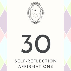 30 Editable Self Reflection Affirmation Cards, Printable Vision Board ...