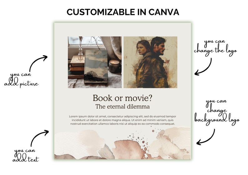 30 Bookstagram Instagram Canva Templates Designed Perfect for Book ...