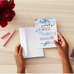 Beach Party Invitation Template, Printable Beach Invitation, Summer ...