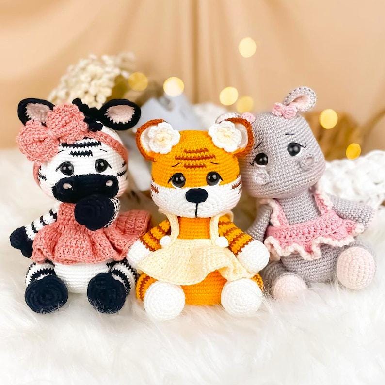 Crochet Pattern Bundle 3in1 Adorable Little Zoo Safari Animals Zebra ...