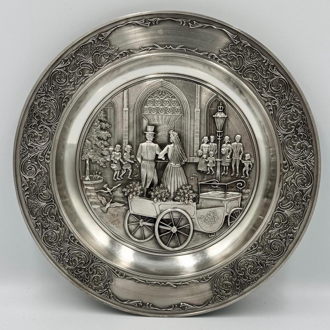 Vintage Zinn-becker Stuttgart Pewter Wedding Gift Plate - Etsy