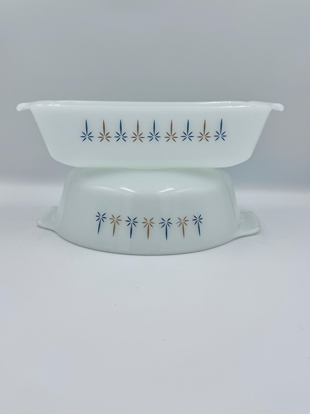 Anchor Hocking Fire King Candle Glow White Glass 2pc Set - Etsy
