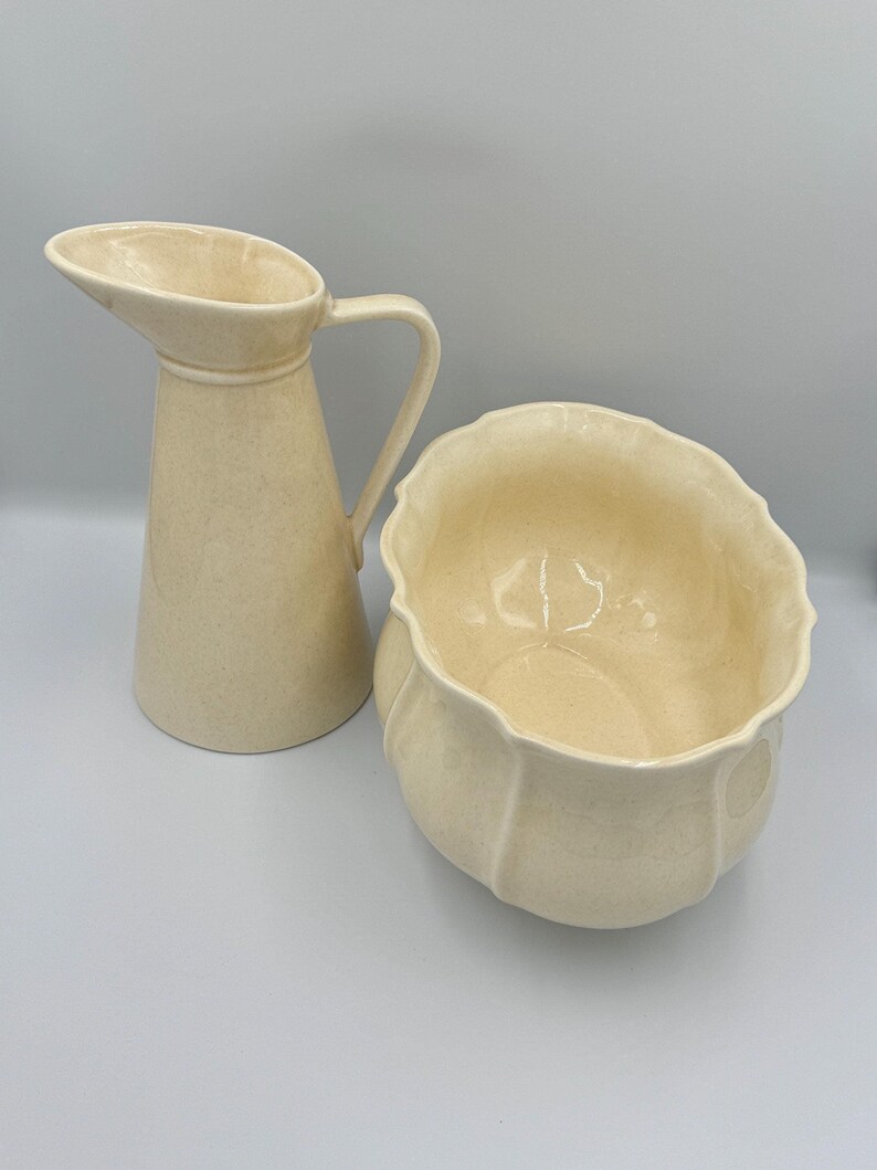 Vintage Matching Ceramic Cream Pitcher & Centerpiece/serving Bowl - Etsy