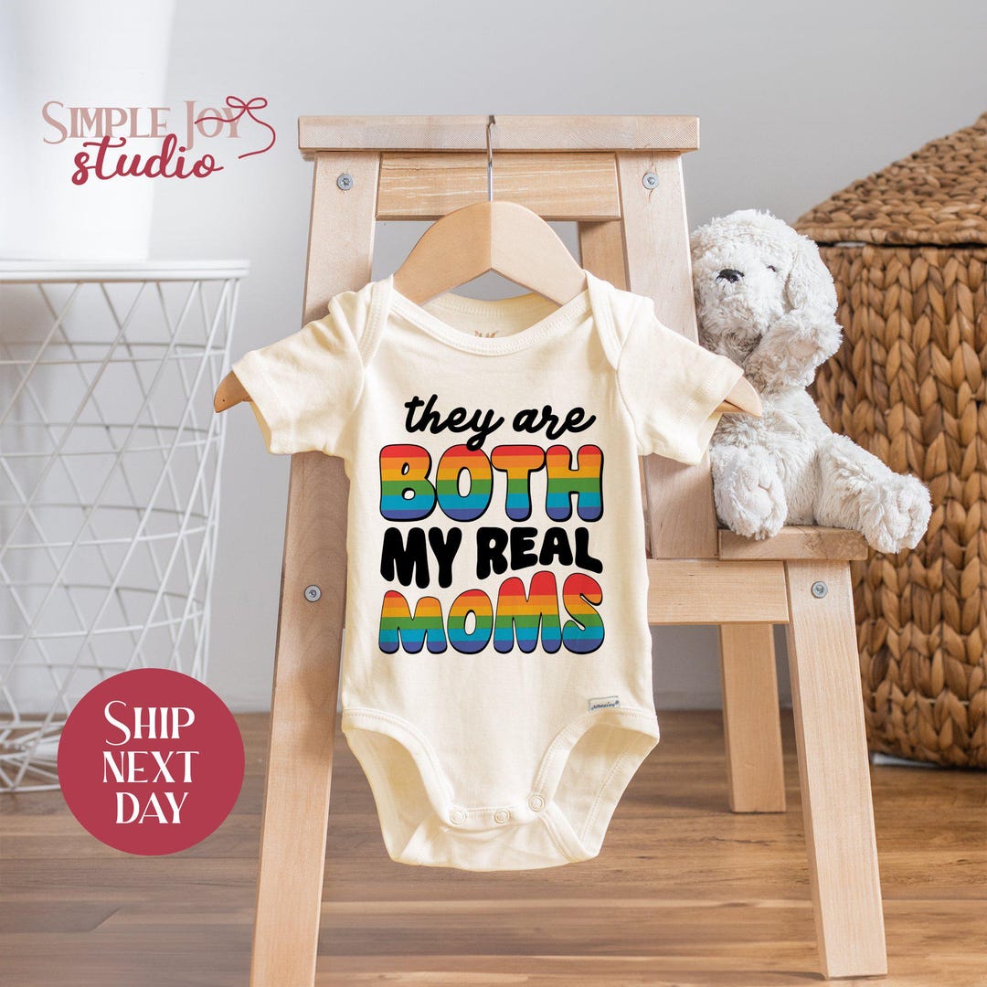 Pride Month Baby Onesie®: Both My Moms Rainbow Outfit - Etsy