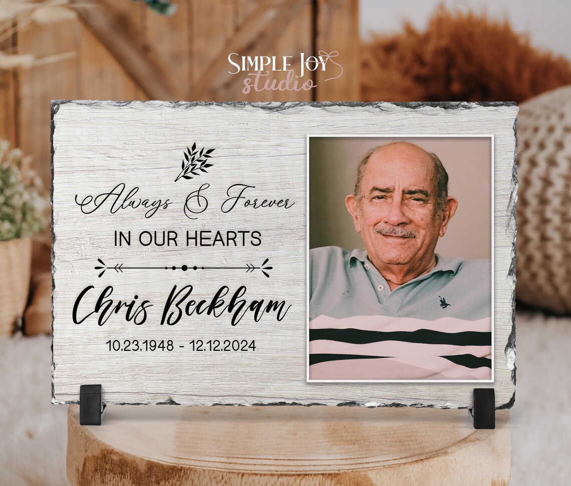 Personalized Memorial Photo Slate, Custom Name and Photo Memorial Photo ...