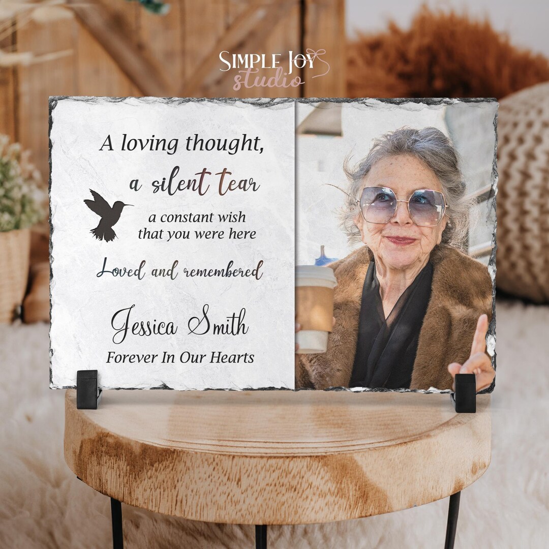 Personalized Memorial Photo Slate, Photo Memorial Rock Photo Slate, A ...