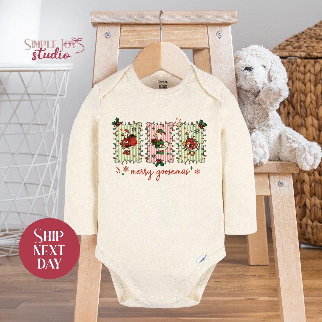 Merry Goosemas Onesies® Brand: Cute Holiday Baby Outfit, Gender Neutral ...
