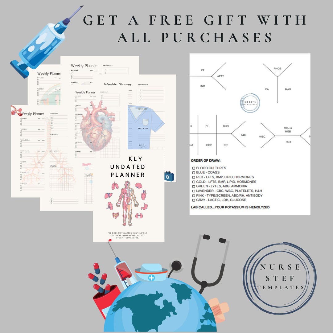 Printable Digital Daily Planner for Nursing or Medical Students ...