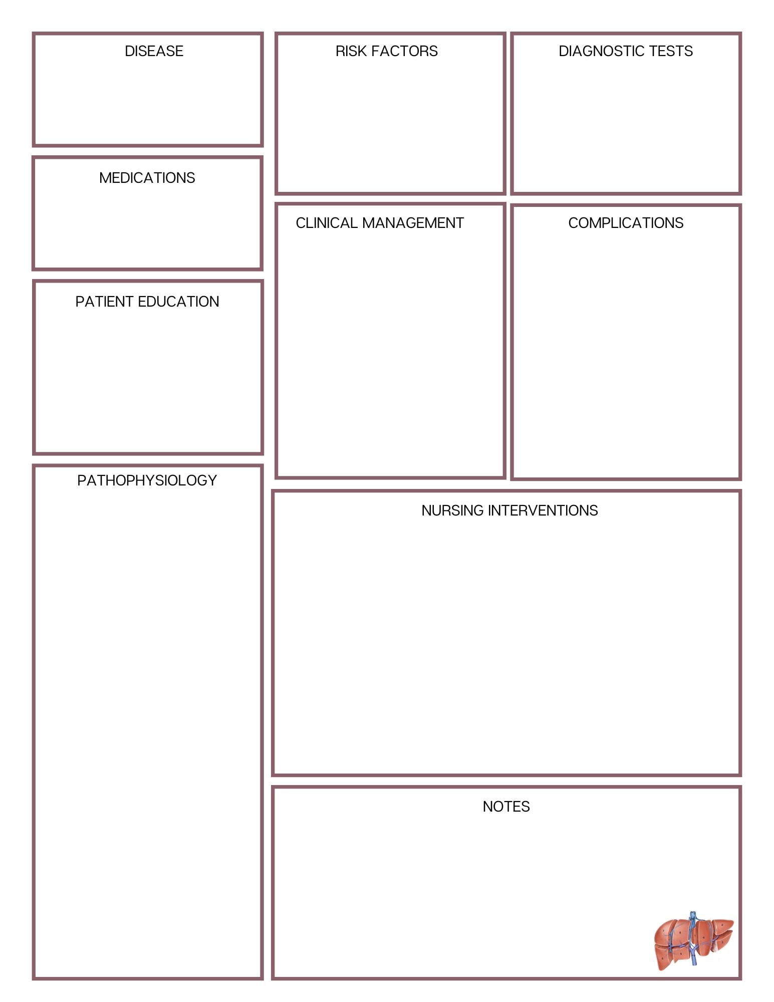 Blank Patho Nurse Notes, 30 Blank Patho Study Cards for Nursing ...