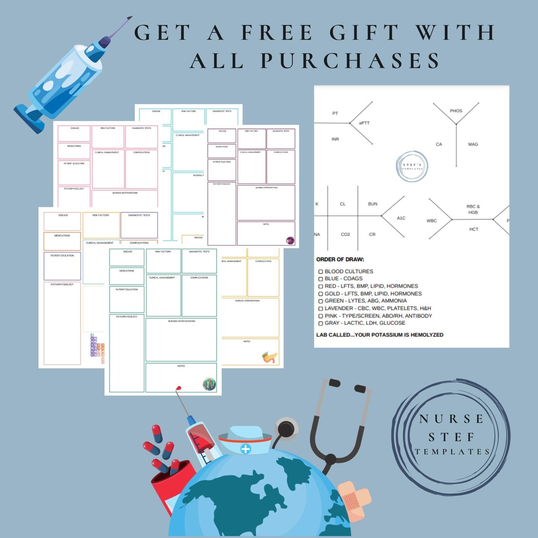 Patho Study Guide Sheets, 30 Blank Patho Study Cards for Nursing ...