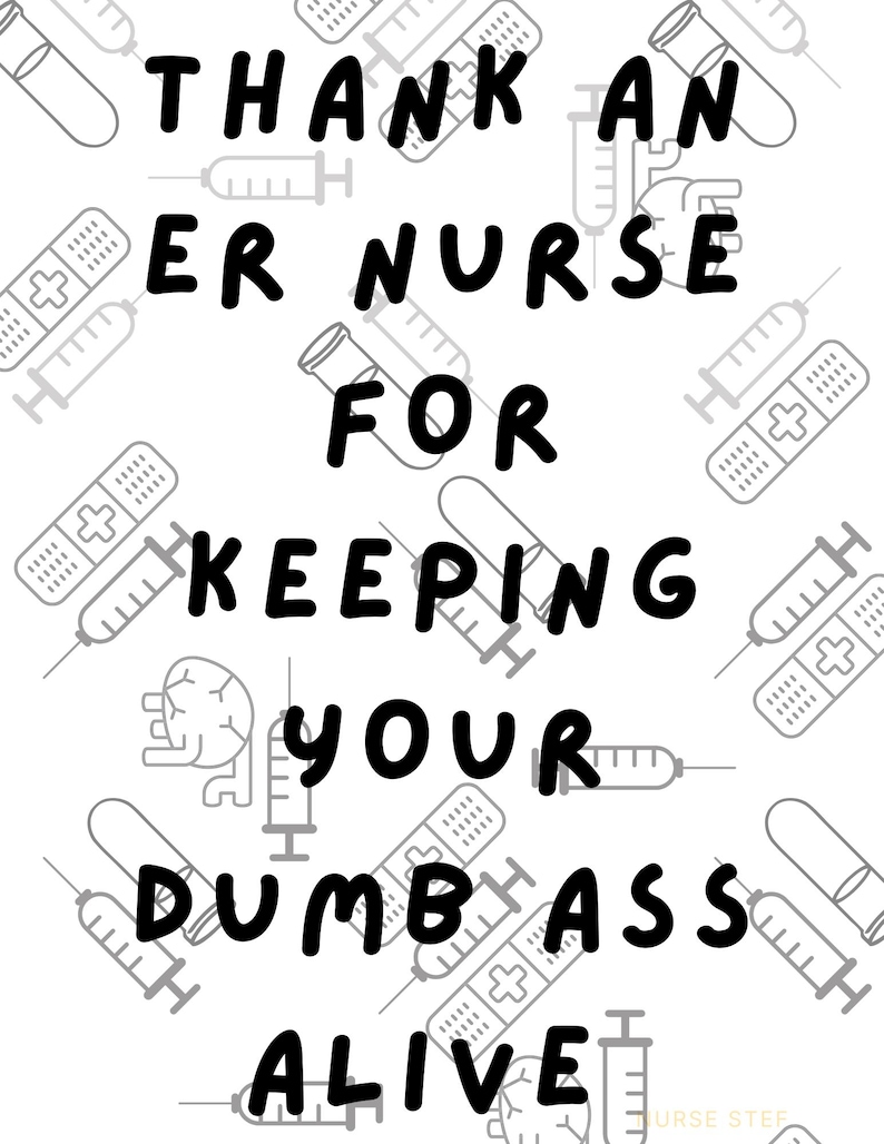 Funny Nurse Coloring Pages, Printable Sarcastic Medical Coloring ...