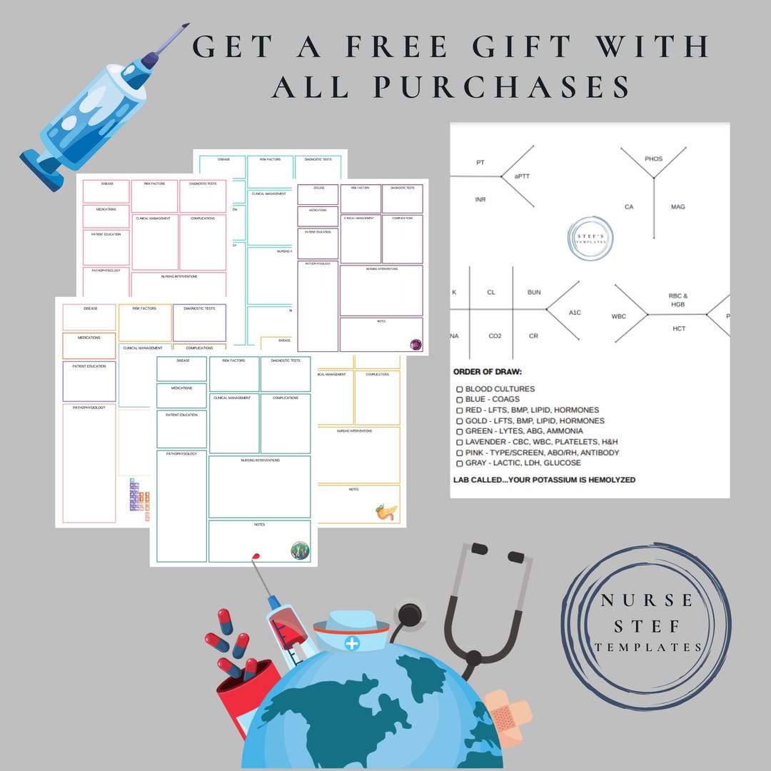 Blank Patho Nurse Notes, 30 Blank Patho Study Cards for Nursing ...