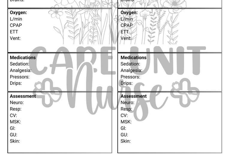 2 Patient ICU Report Sheet, Critical Care 2 Patient Nurse Report Sheets ...