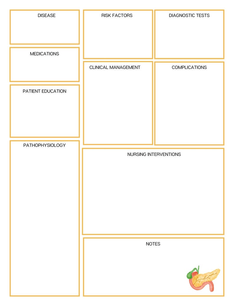 Blank Patho Nurse Notes, 30 Blank Patho Study Cards for Nursing ...
