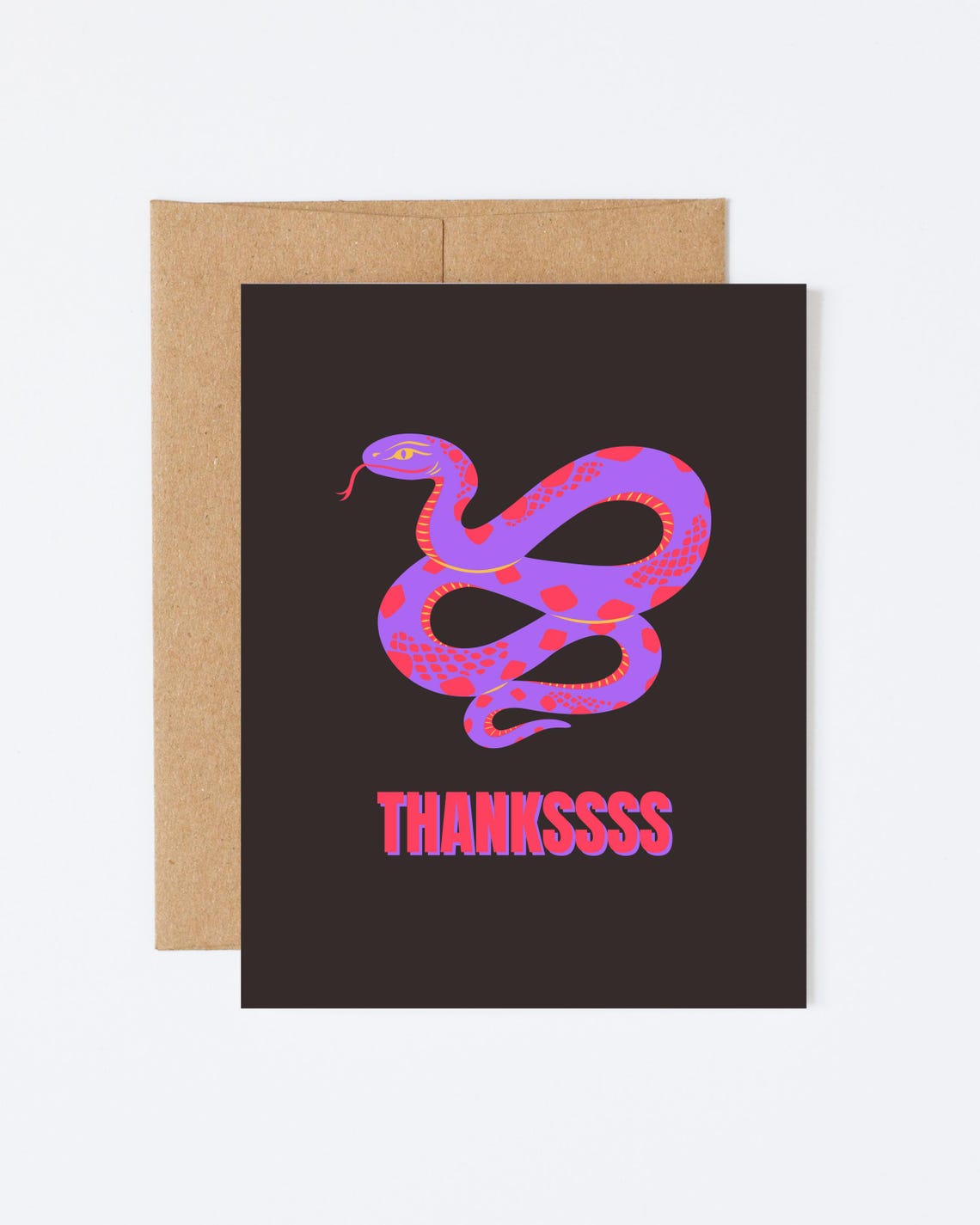THANKSSS SNAKE - Thank You Greeting Card - Blank Inside - Etsy