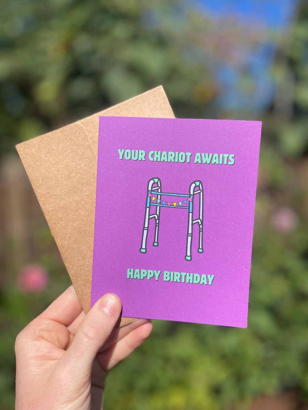 WALKER CHARIOT Funny Birthday Greeting Card Blank Inside - Etsy