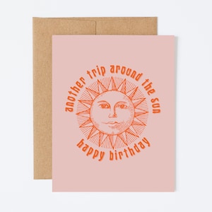 TRIP AROUND SUN - Birthday Greeting Card - Blank Inside - Etsy