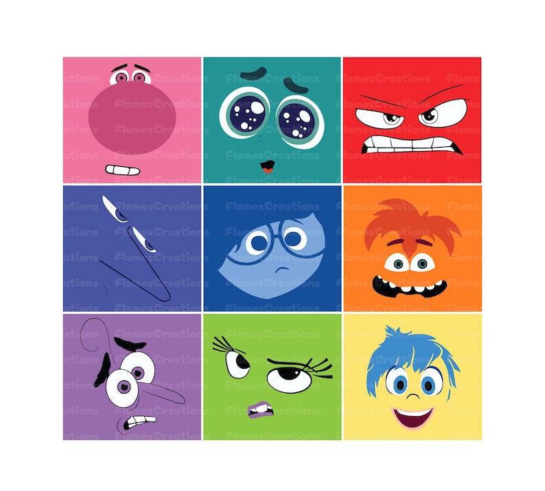 Inside Out 2 Character Face Svg Png, Inside Out Shirt Png, Joy, Disgust ...