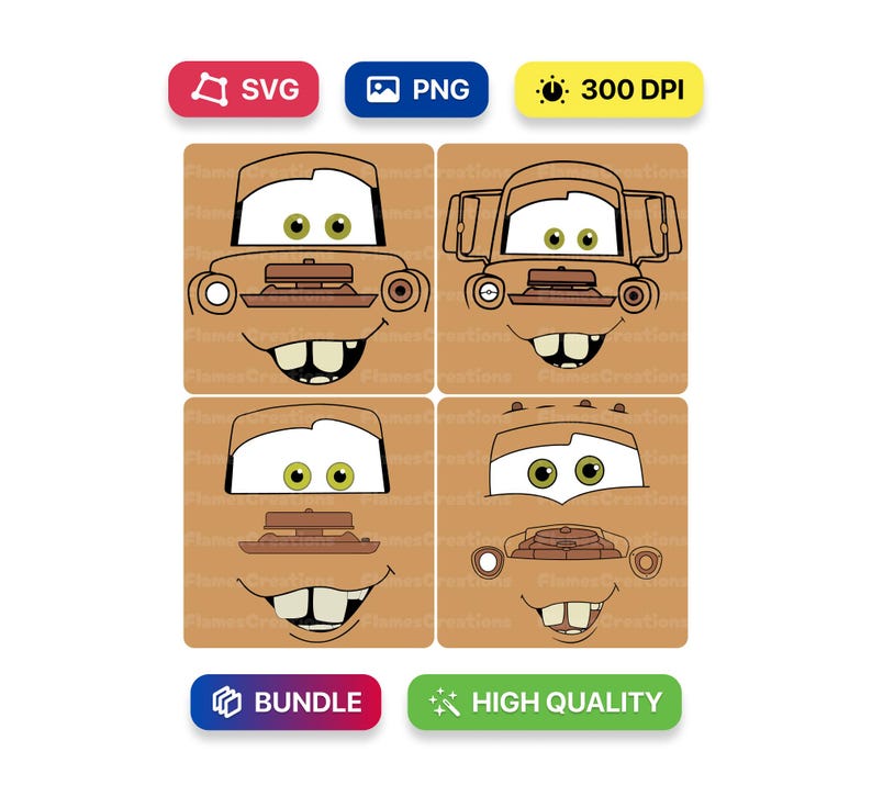 Mater Face Svg, Cars Face Svg, Cars Png,svg for Cricut,cars Mater, Cars ...