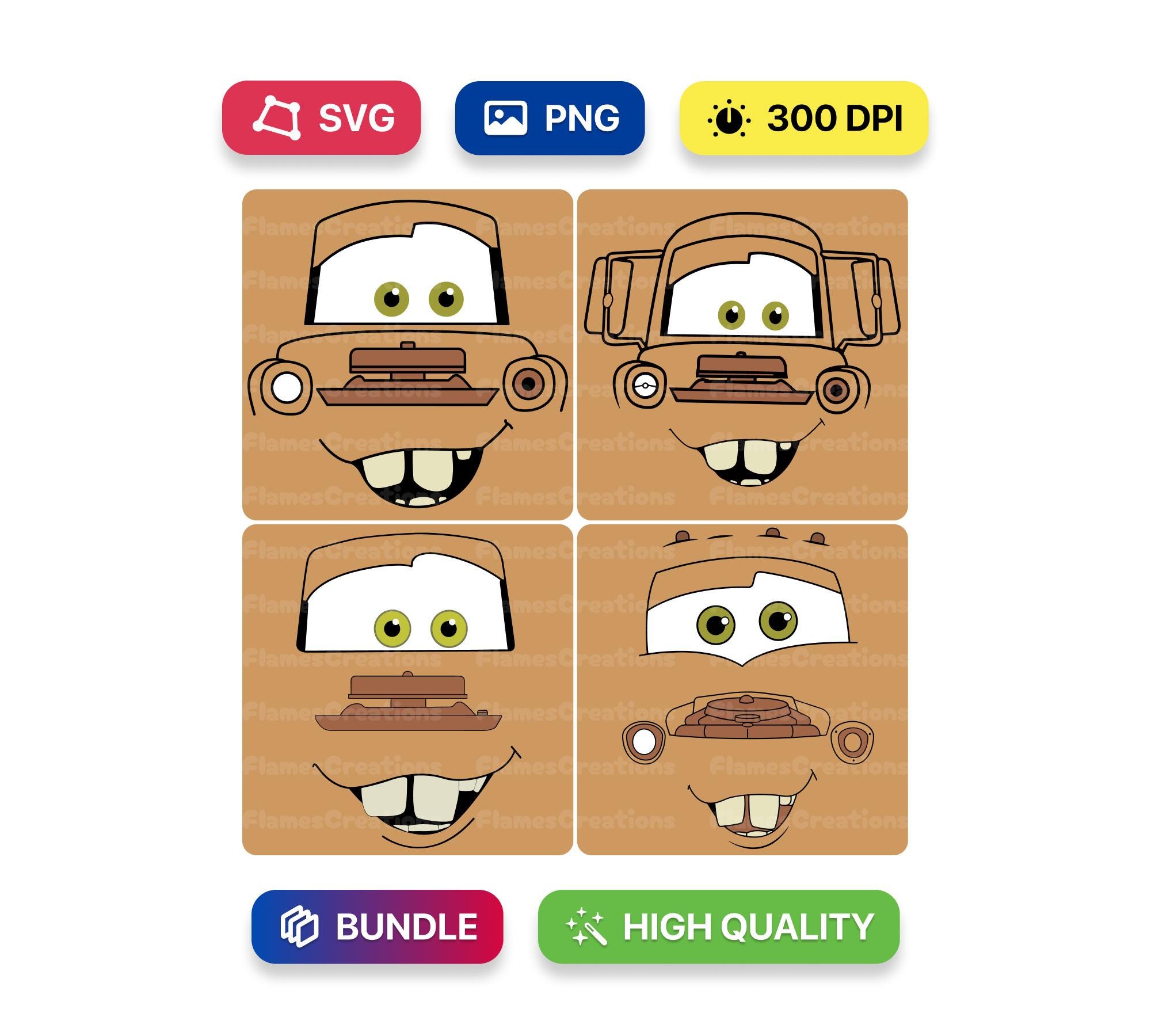 Mater Face Svg, Cars Face Svg, Cars Png,svg for Cricut,cars Mater, Cars ...