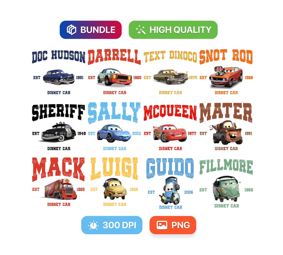 Cars Png Bundle, Cars Svg Bundle, Cars Png, Cars Svg, Cricut Svgs, Cars ...