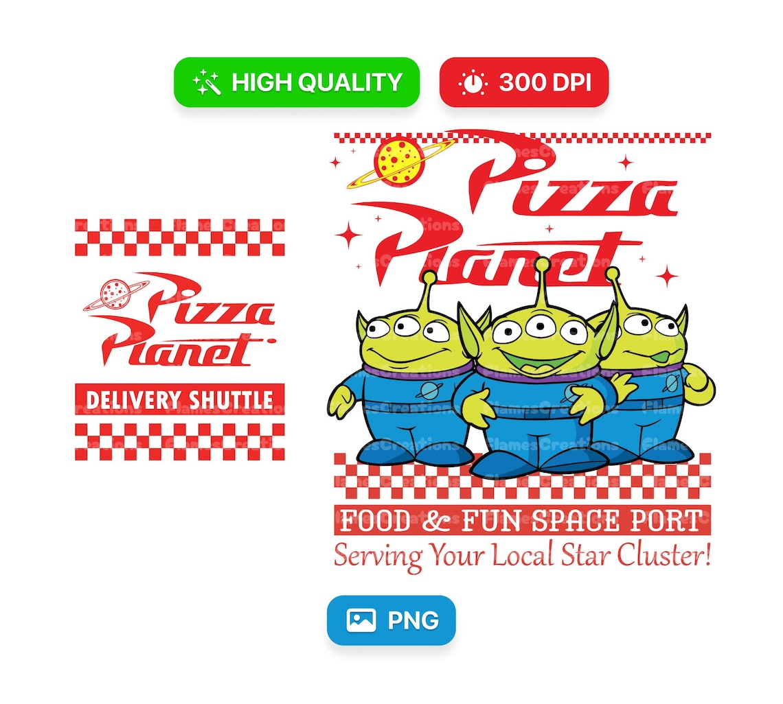 Pizza Planet Png, Pizza Planet Svg, Aliens Svg Png, Foods and Drinks ...