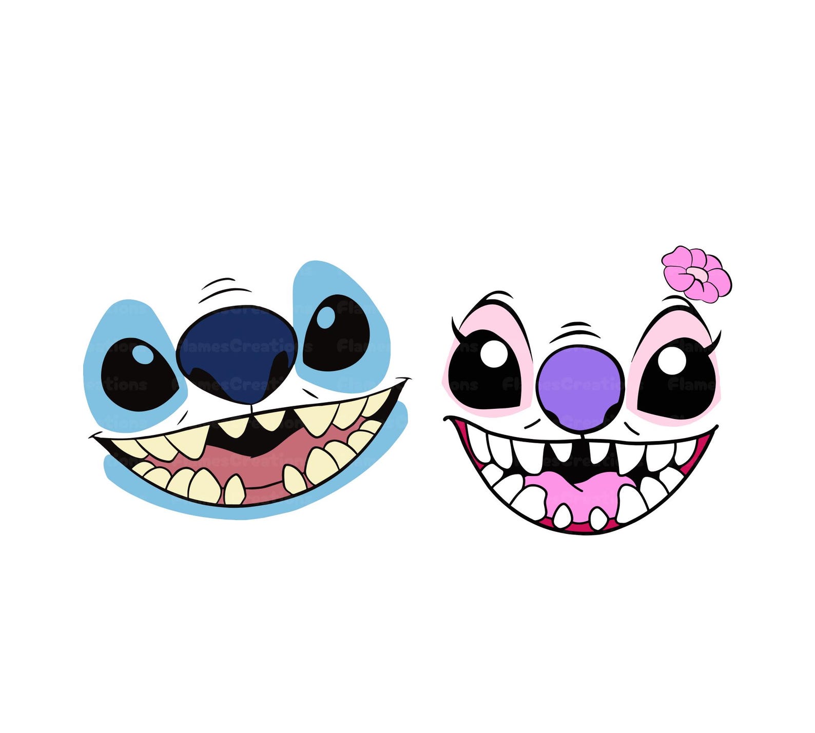 Stitch and Angel Face Bundle Png Svg, Retro Stitch Png, Stitch Balloons ...