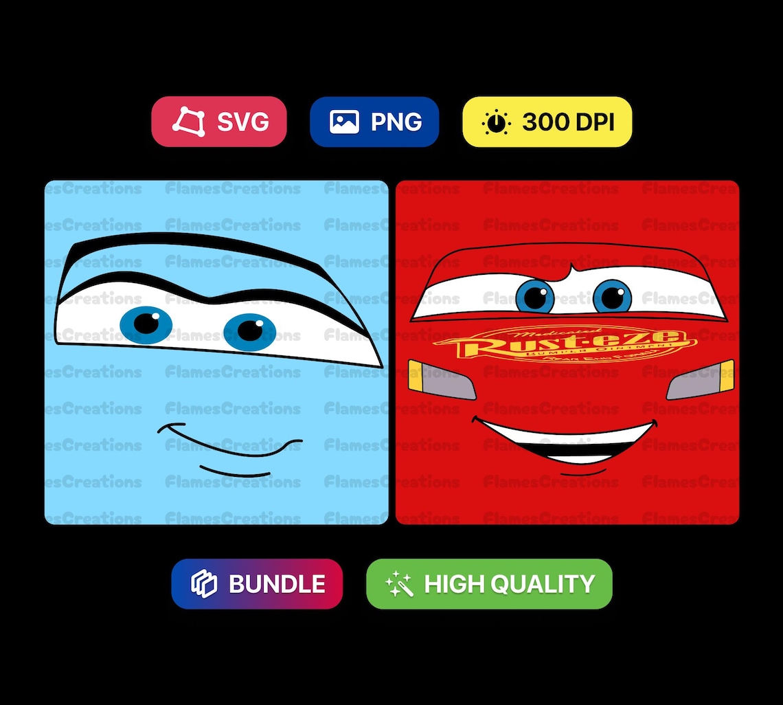 Cars Face Svg, Cars Png,svg for Cricut, Costume Png Svg Lightning ...