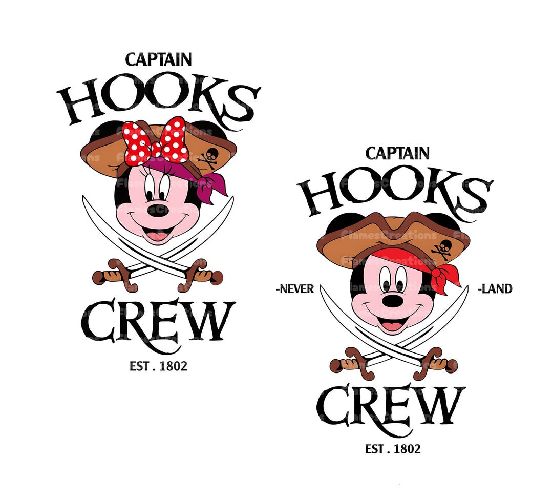 Captain Hook's Crew Png, Captain Png, Family Vacation Png, Magical ...