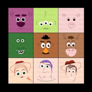 Toy Story Characters Face Bundle, Friend Squad Costume Toy Story Svg ...