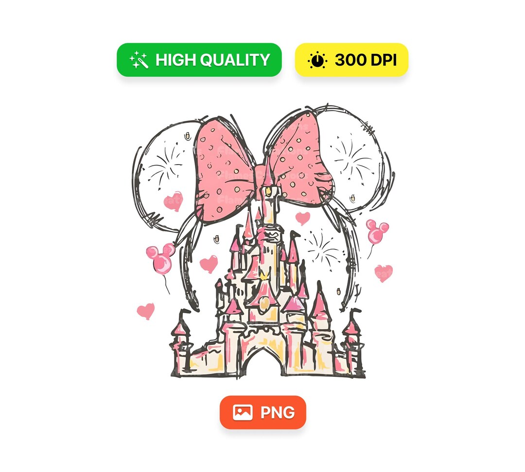 Minnie Mouse Castle Png, Watercolor Castle Clipart Png, Magical Kingdom ...