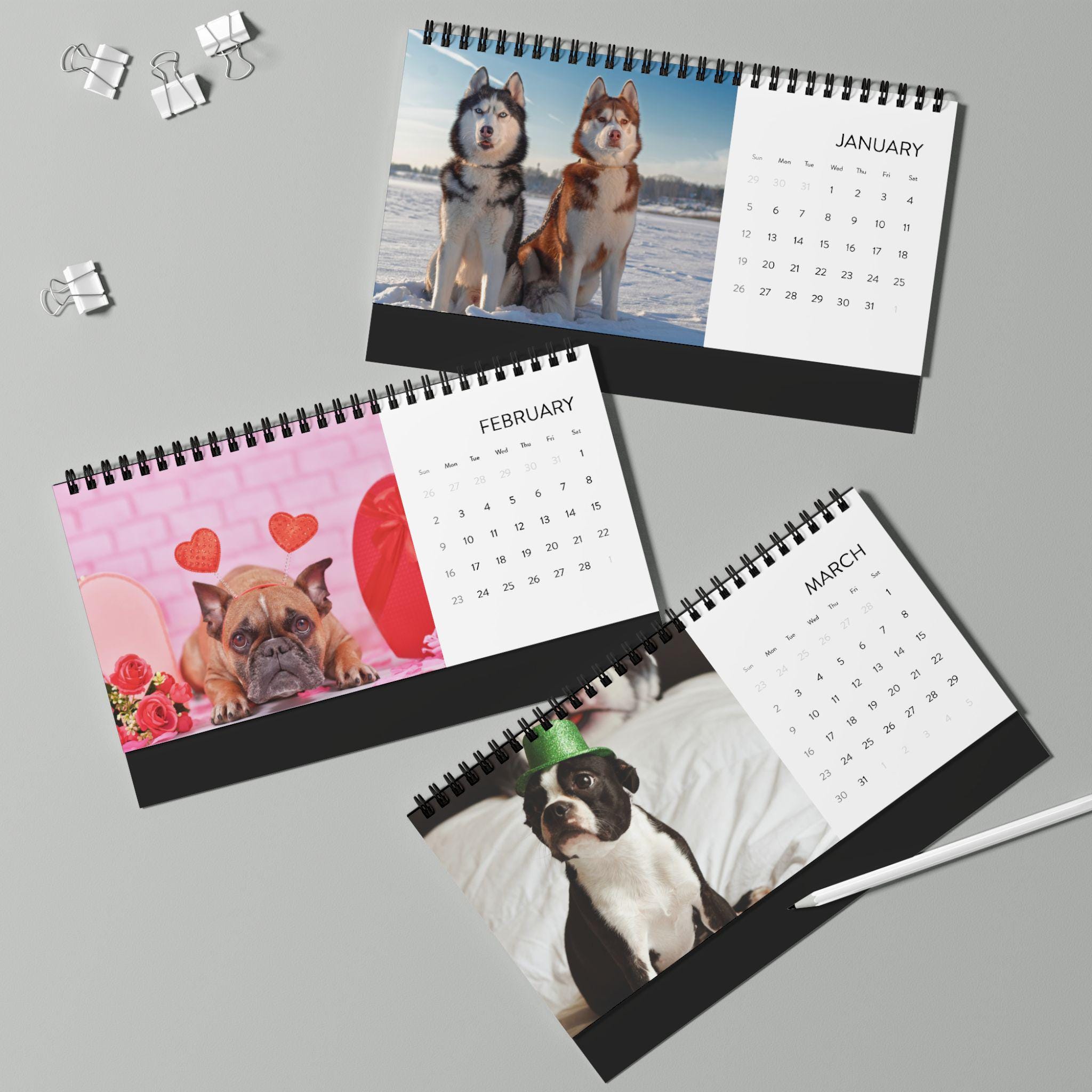 2025 Dog Themed Calendar, 2025 Desk Calendar, 2025 Dog Calendar, Dog ...