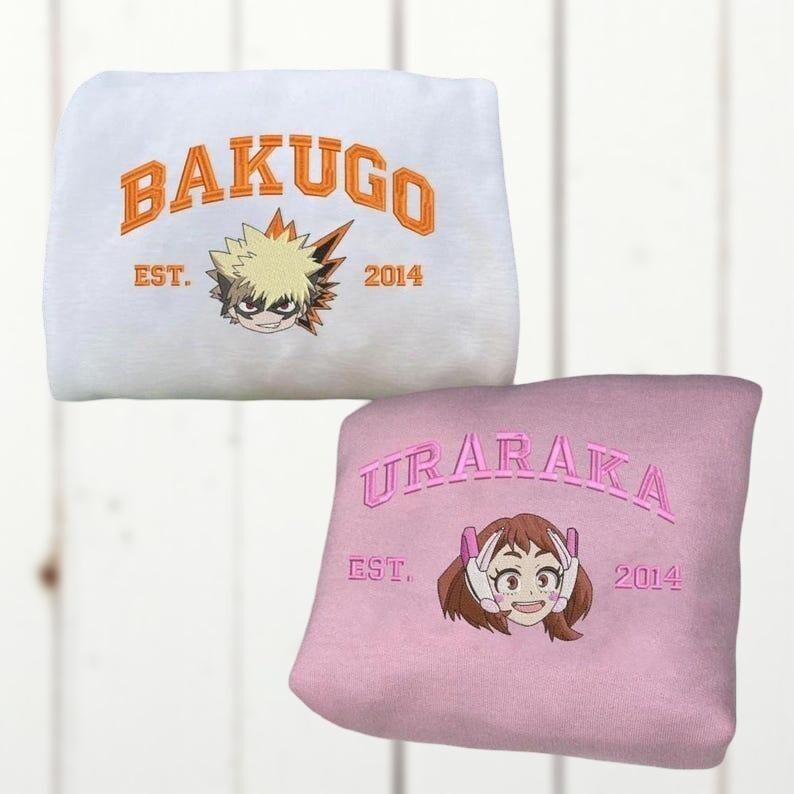 Embroidered My Hero Academia Hoodie, Deku Bakugo Todoroki Crewneck ...