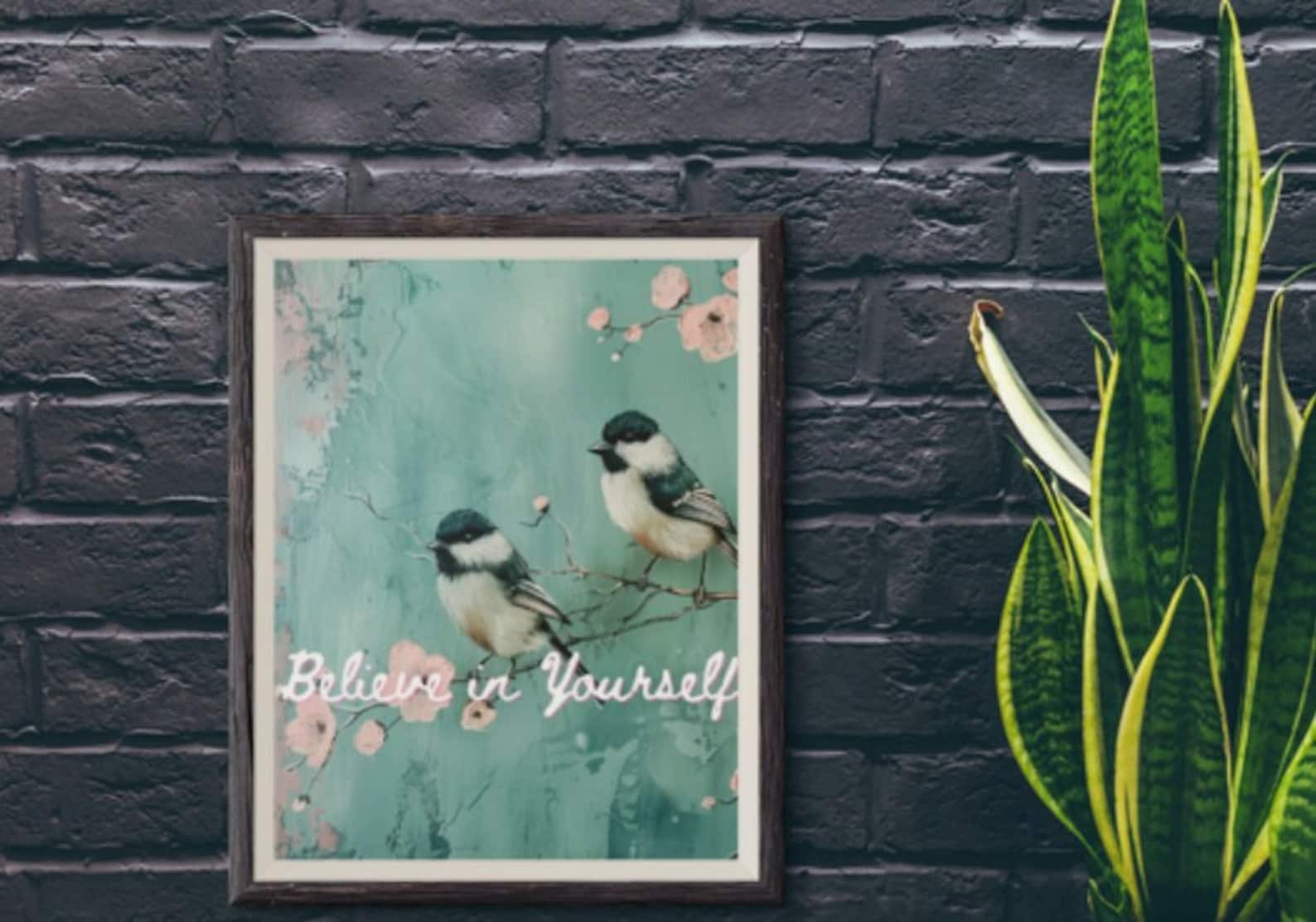 Printable Birds on Branch Oil Painting | Vintage Art Print | Classy ...