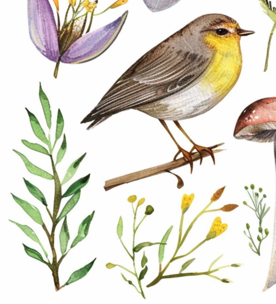 Cottage Core Clip Art Bundle Digital Scrapbook Watercolor Clip Art ...