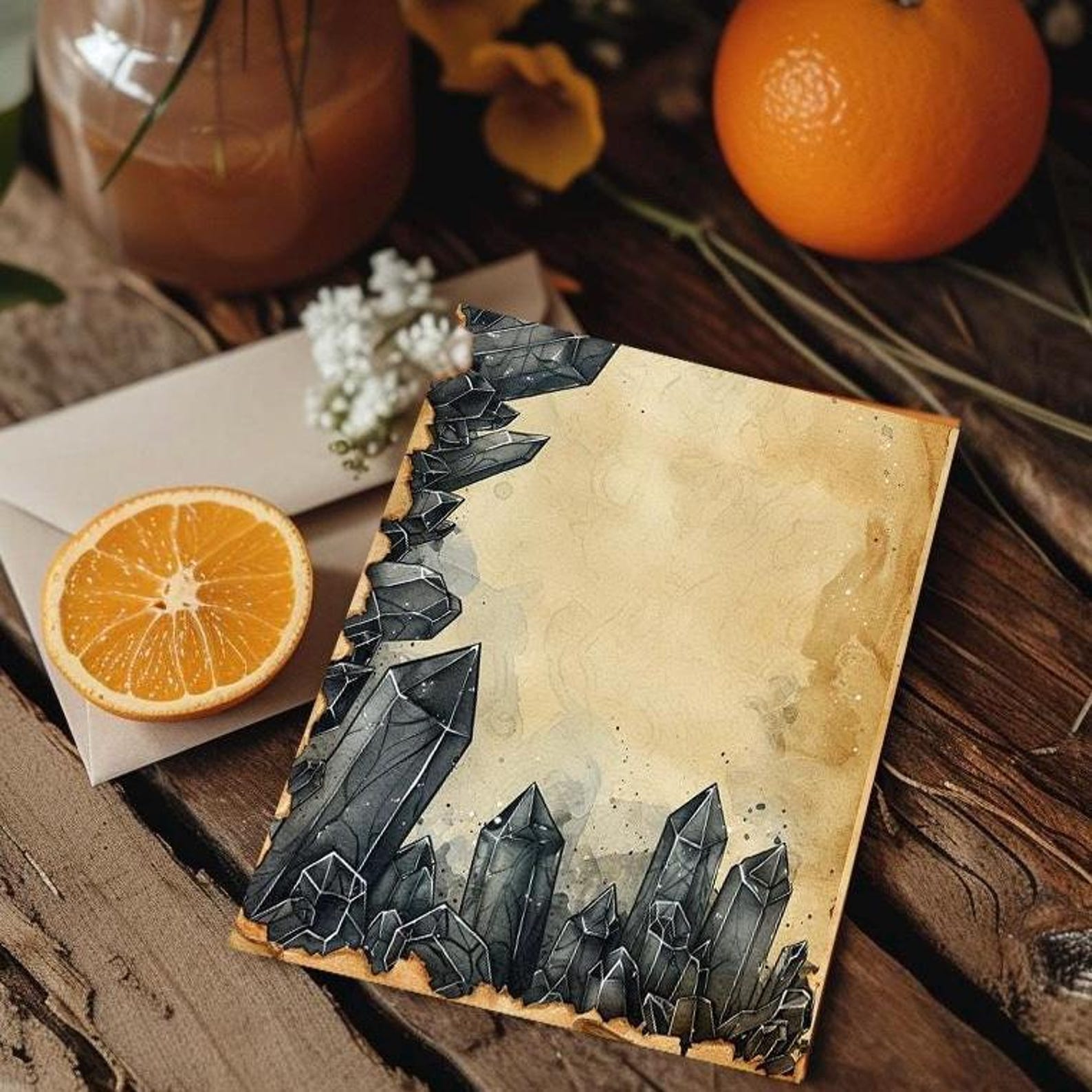 Black Obsidian Crystal Journal Pages | Digital Journal Paper | Witchy ...