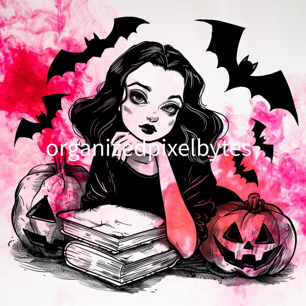 Halloween Coloring Pages 2 | Scary and Cute Girls | Spooky Halloween ...