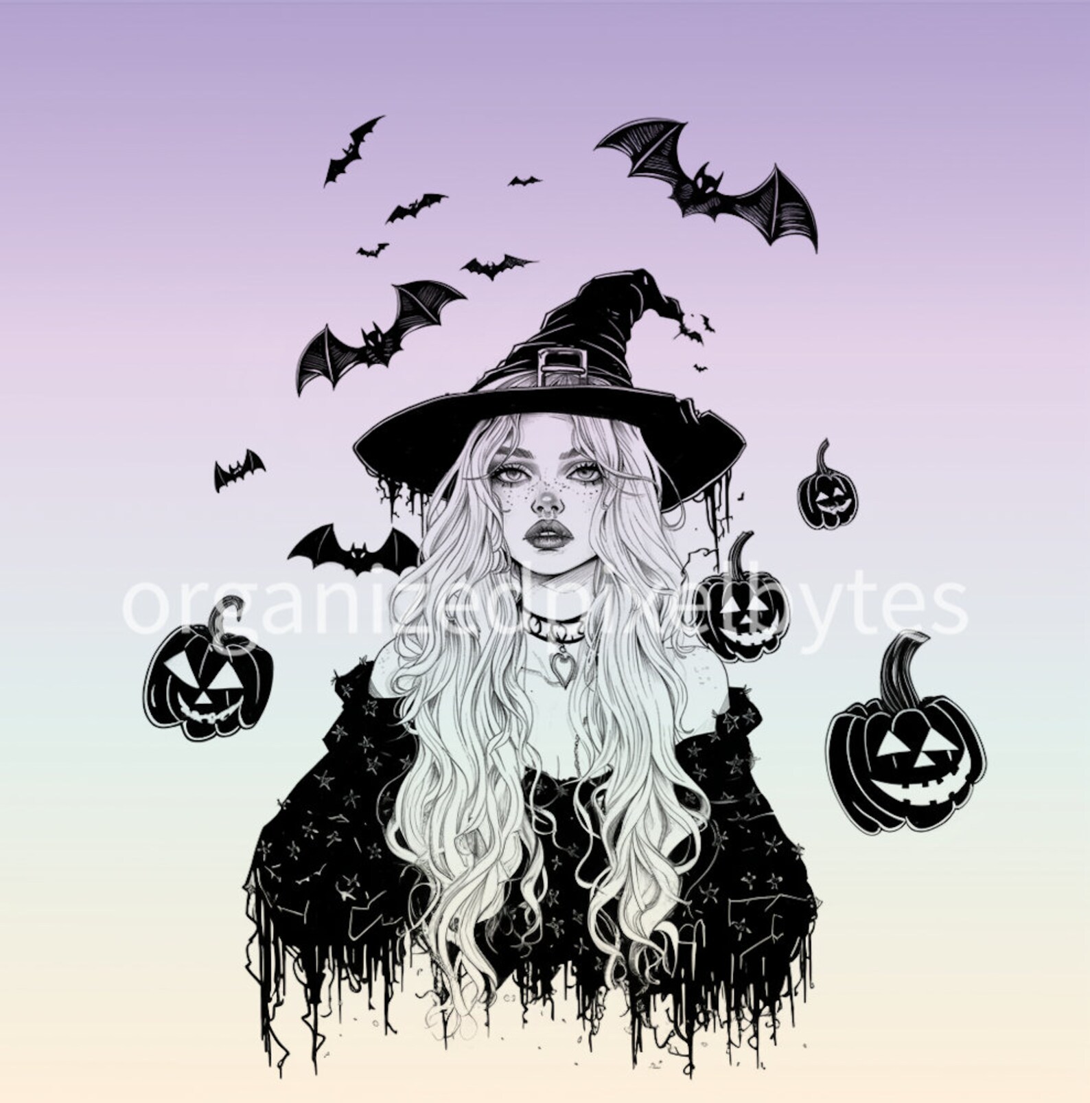 Halloween Coloring Pages | Scary and Cute Girls | Spooky Halloween ...