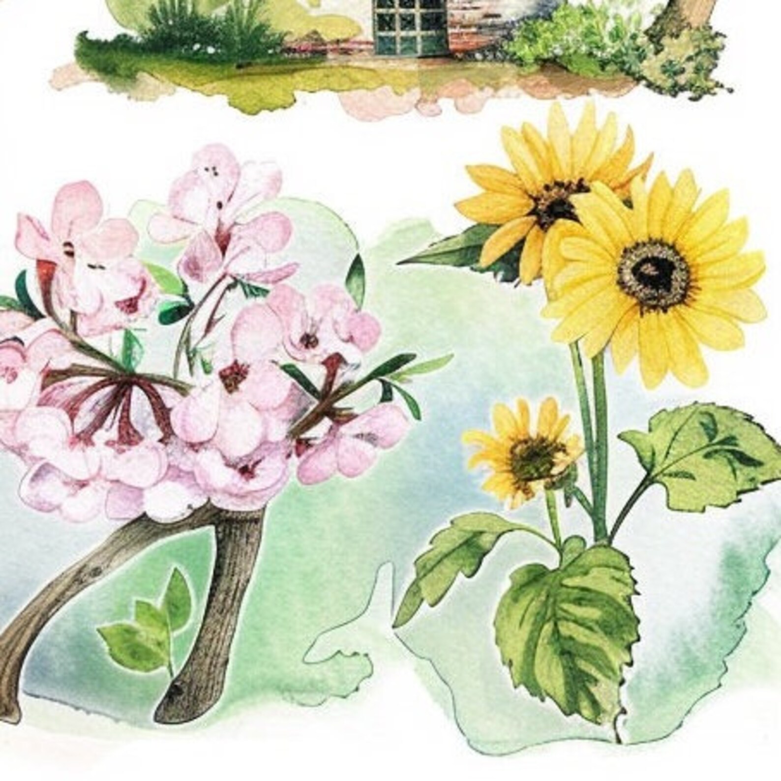 Cottage Core Clip Art Bundle Digital Scrapbook Watercolor Clip Art ...