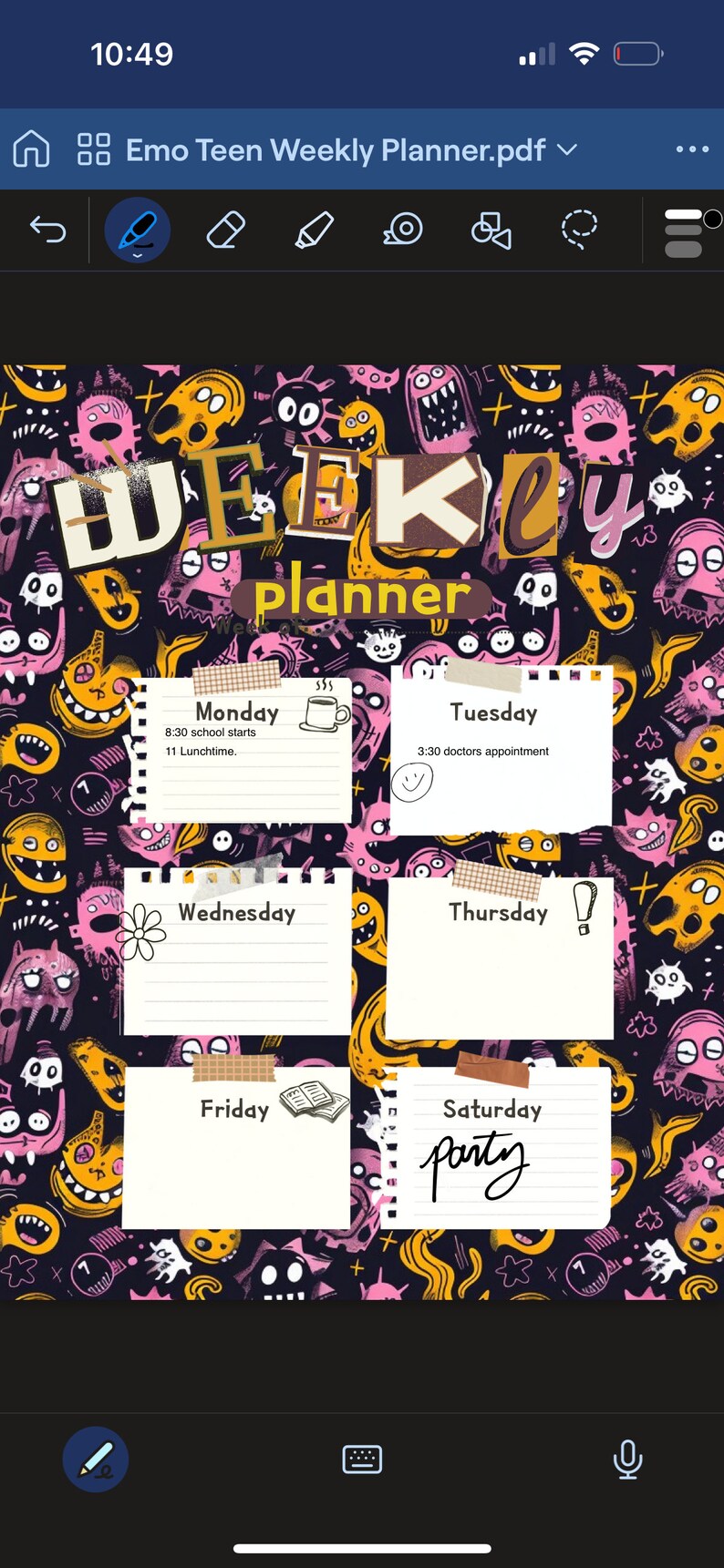 EDITABLE Weekly Schedule | TEEN Planner | Printable Planner | Goodnotes ...
