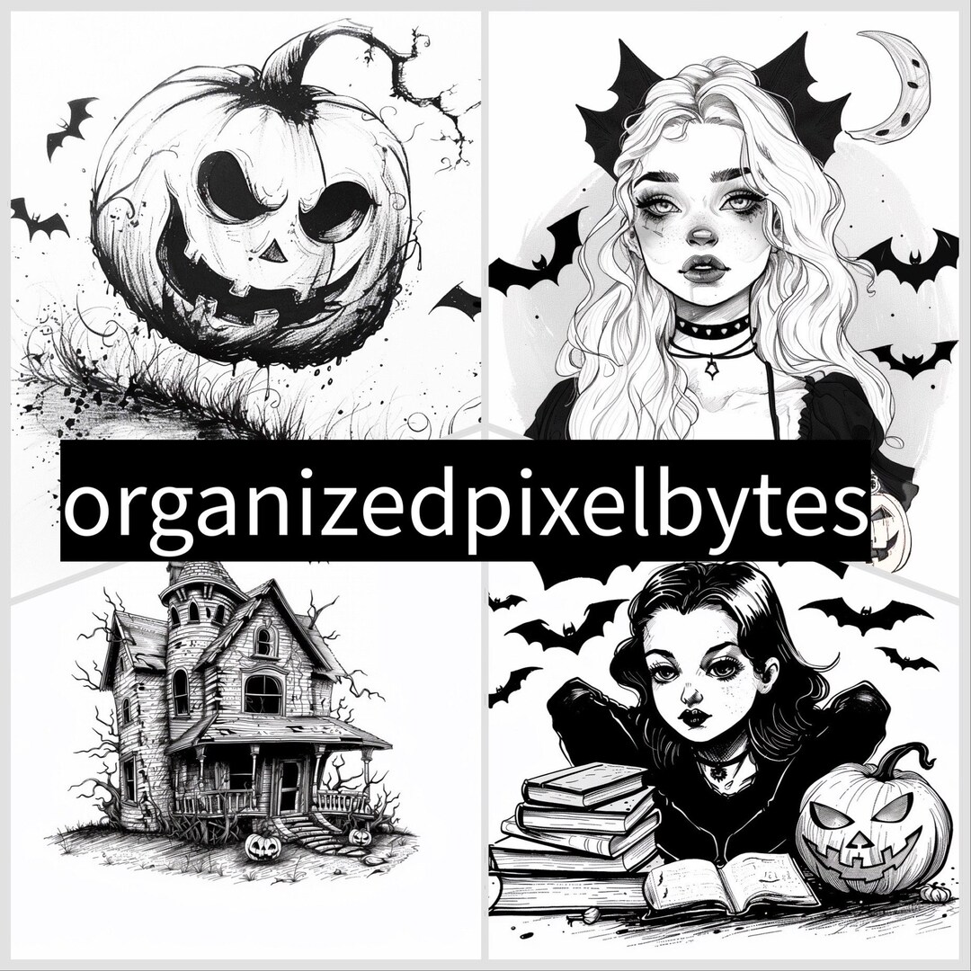 Halloween Coloring Pages | Scary and Cute Girls | Spooky Halloween ...