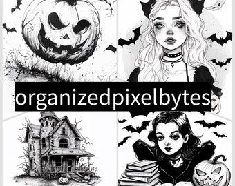 Halloween Coloring Pages 2 Scary and Cute Girls Spooky Halloween ...