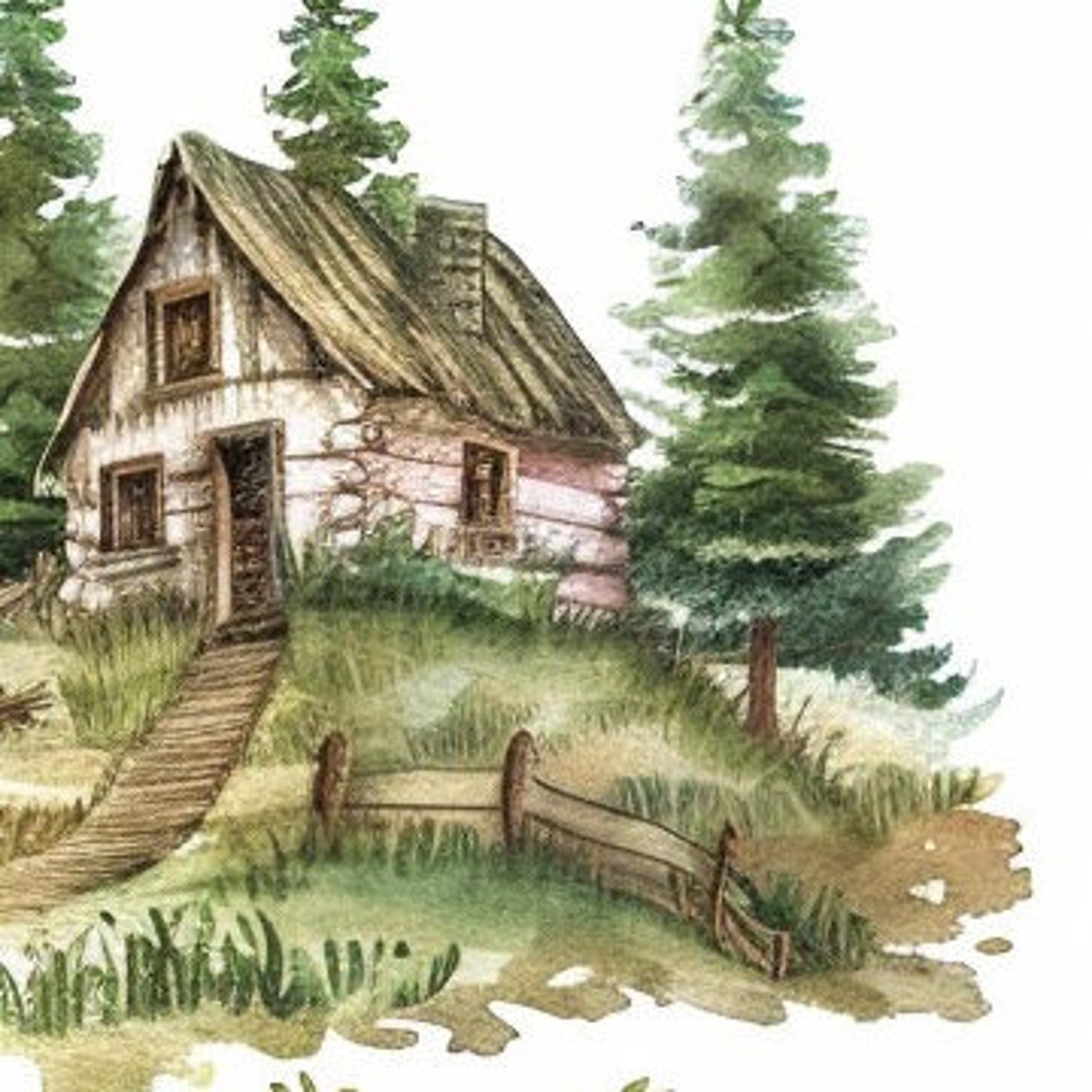 Cottage Core Clip Art Bundle Digital Scrapbook Watercolor Clip Art ...