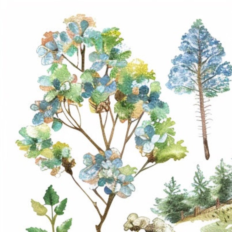 Cottage Core Clip Art Bundle Digital Scrapbook Watercolor Clip Art ...