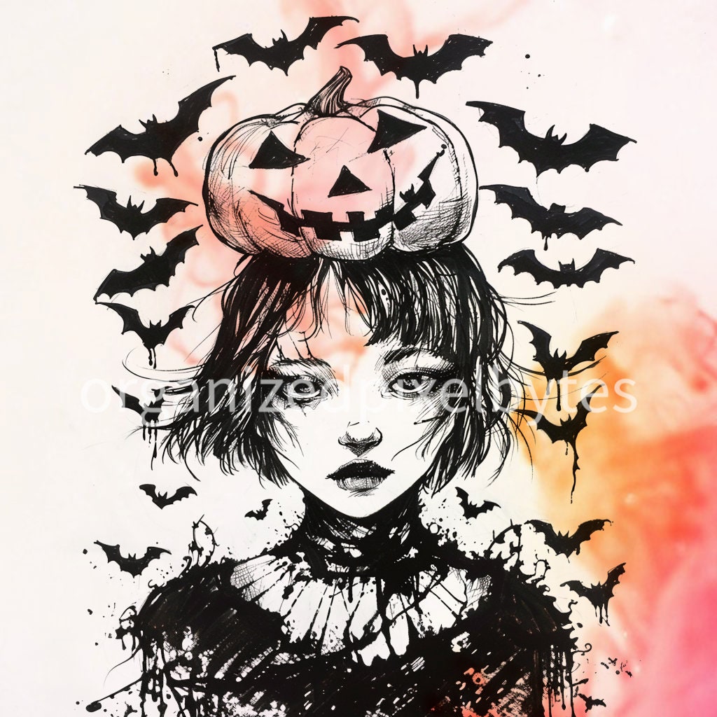 Halloween Coloring Pages | Scary and Cute Girls | Spooky Halloween ...