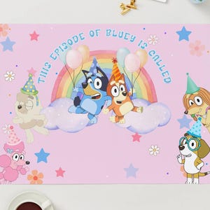 Birthday Bluey Digital Sign - Etsy