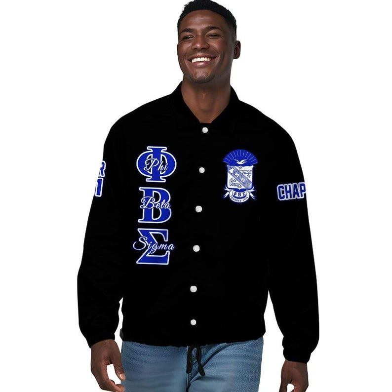 Phi Beta Sigma Custom Black Line Jacket, Fraternity Crossing Jacket ...