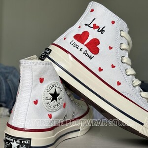 Customizable Embroidered Converse High Tops – Love Heart Design - Etsy